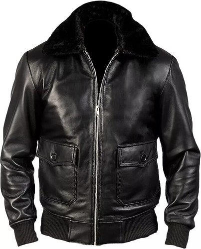 Men A2 Aviator Air Force Navy G1 Real Leather Flight Bomber Jacket ...