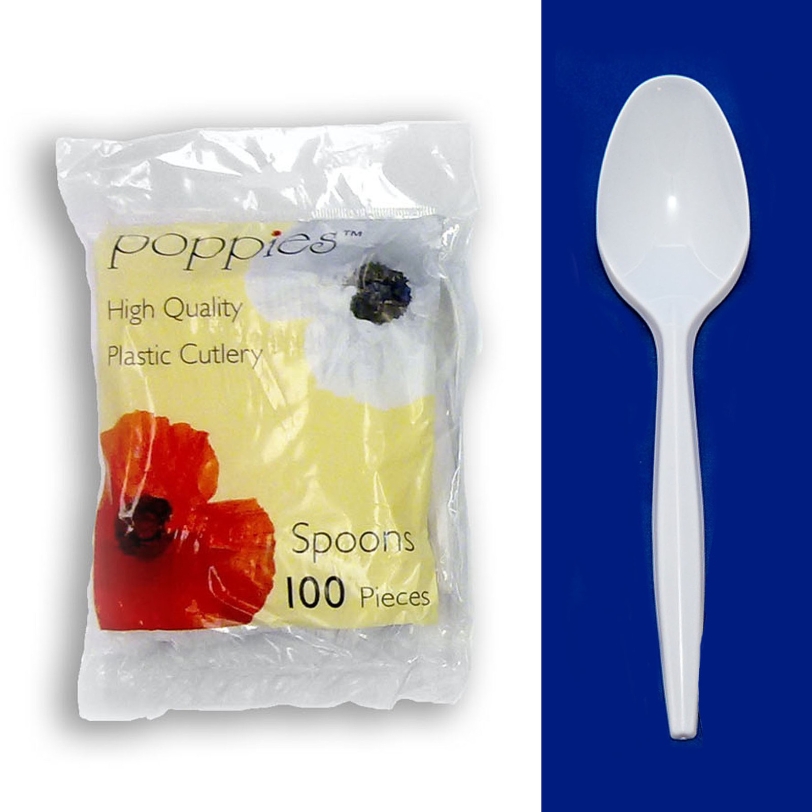 White Plastic Disposable Teaspoons Tea Spoon Parties Weddings BBQ ...