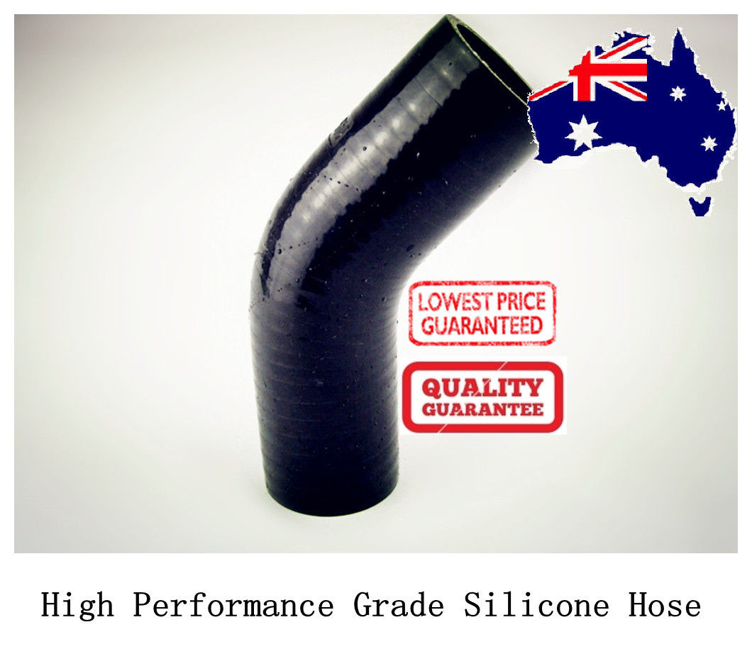 45 Degree Elbow Silicone Hose tube intercooler Turbo air intake Black ...