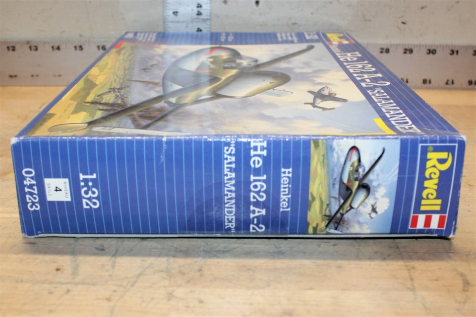 Vintage Revell Heinkel He 162 A-2 Salamander 1/32 Scale Model Kit 04723 ...