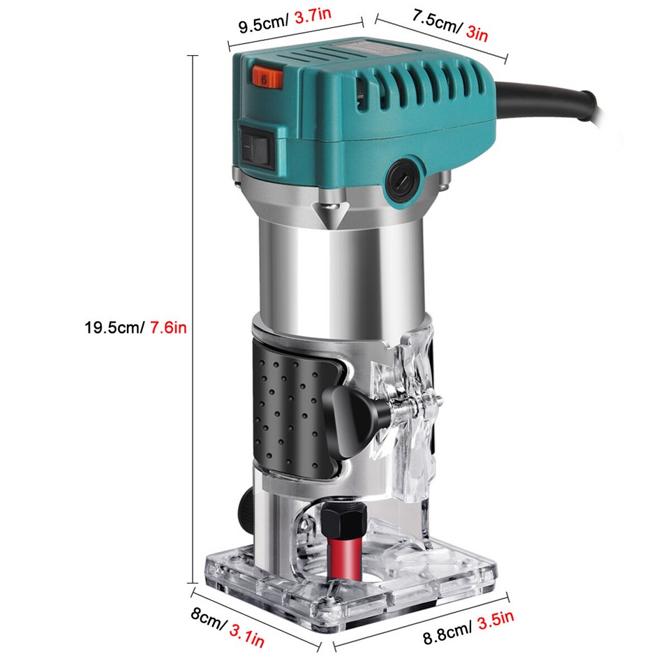 110V Router Tool 800W Wood Trim Router 6 Speed Electric Hand Trimmer ...