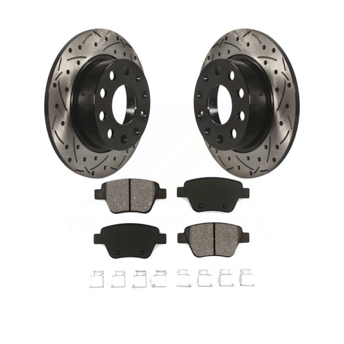 Rear Drilled Slotted Rotors Brake Pad Kit for 2012-2013 Volkswagen Eos ...