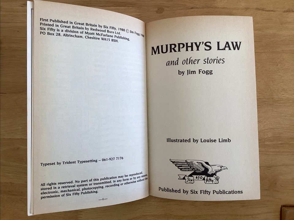 Jim Fogg Murphy's Law Book From Backstreet Heroes Heroes | eBay UK