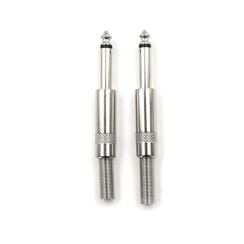 2pcs 6.35mm Male Plug 6.5mm Connector Mono Audio Plug Jack Microphone ...