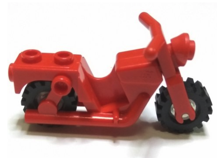 Lego Red Motorcycle Old with Trans-Clear Wheels Bike Scooter Motorbike ...