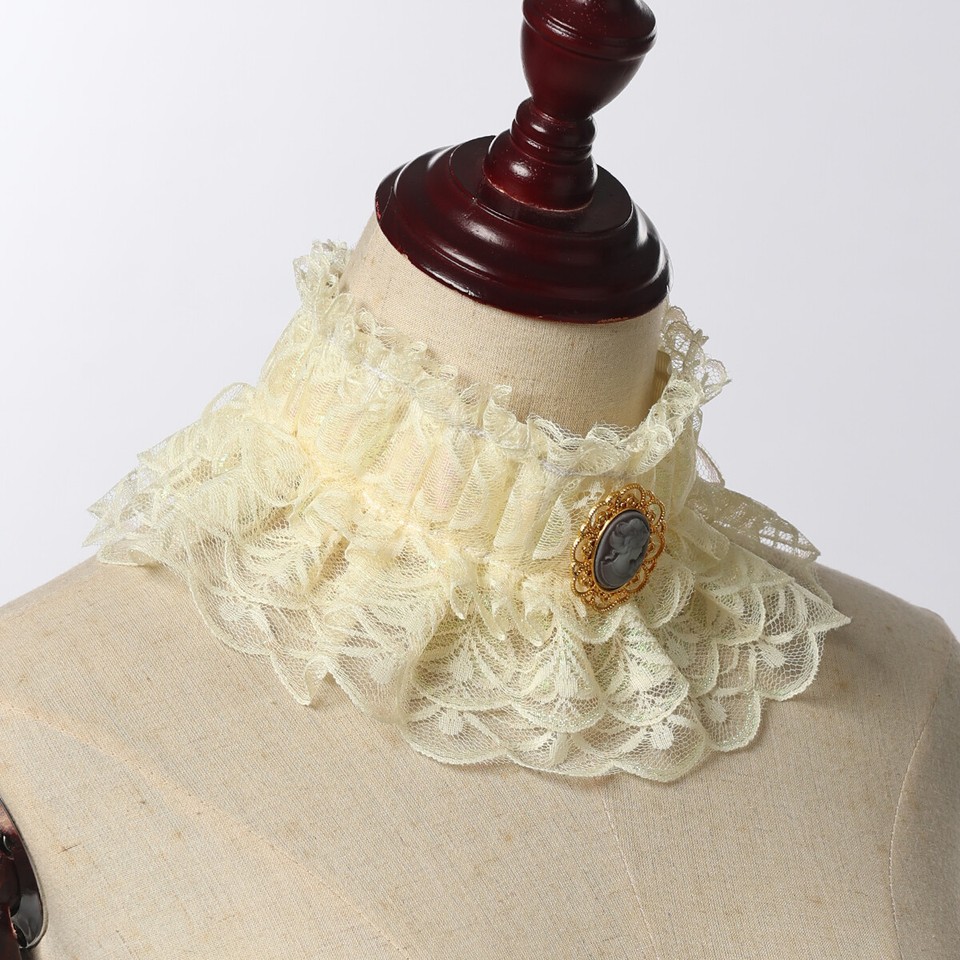 Retro Elizabethan Victorian Neck Ruff Party Cosutme Ruffled Collar With ...