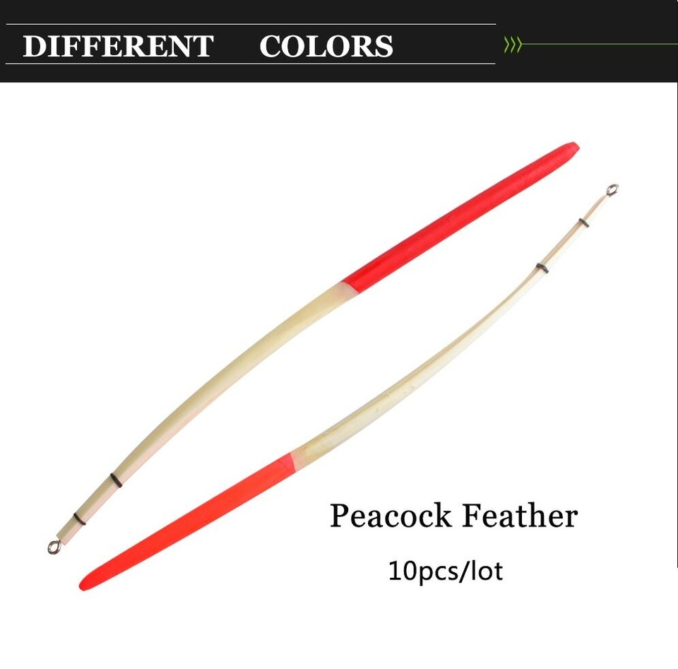 10 Traditional Peacock Quill Feather Waggler Fishing Float Coarse Tench ...