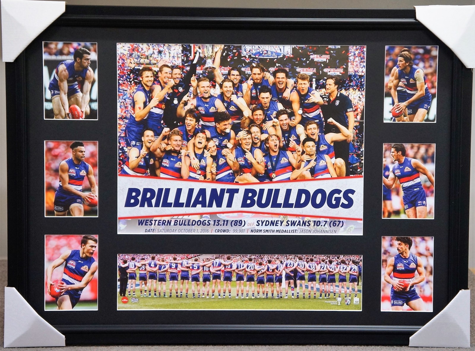 WESTERN BULLDOGS AFL 2016 PREMIERS PRINT FRAMED SPORTS PREMIERGRAPH ...