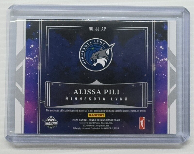 2024 WNBA Origins Alissa Pili Jumbo Rookie Jersey Patch RC #JJ-AP Lynx ...
