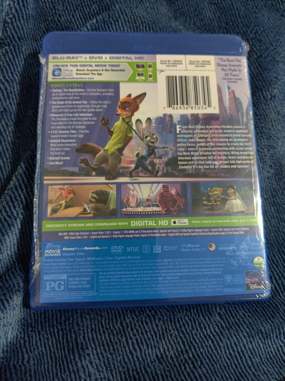 NEW Zootopia (Blu-Ray, DVD, Digtal, 2-Disk Set, 2016) | Eurobox ...