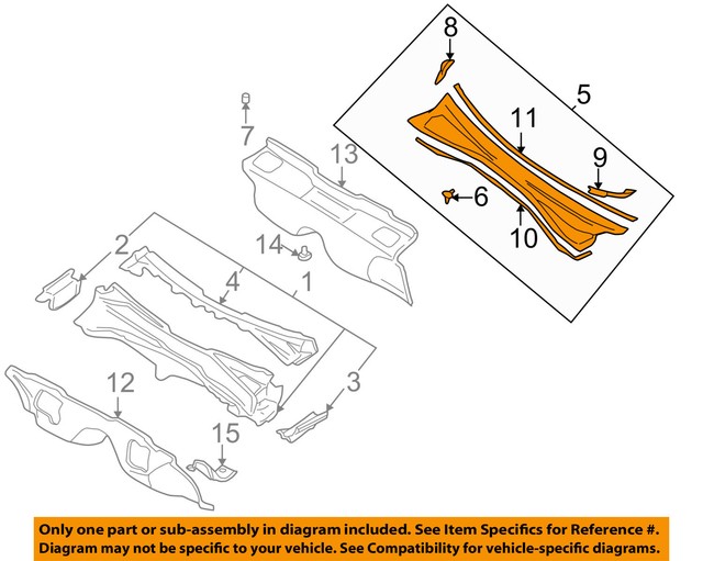 02-05 Subaru WRX Impreza OEM Windshield Glass Cowl Cover Garnish 91411 ...