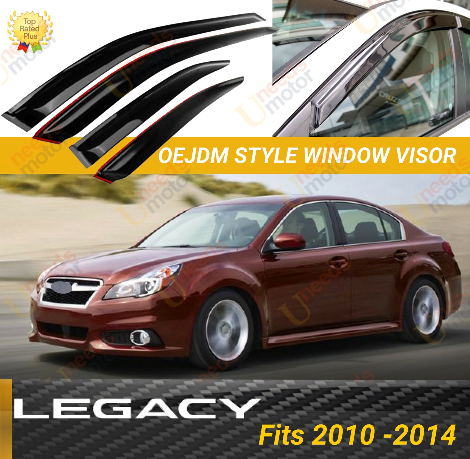 Fits Subaru Legacy 2010-2014 OEJDM Dark Vent Window Visors Guard ...