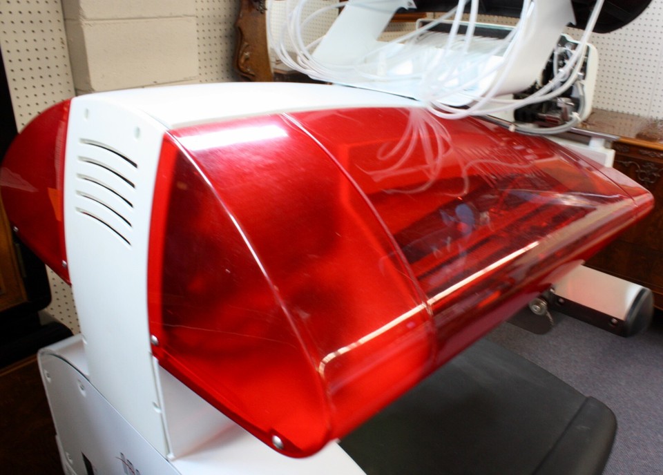 MELCO AMAYA “The Big Red” 16-Needle Embroidery Machine & Cart. Tested ...