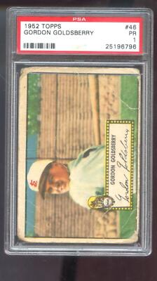 1952 Topps #46 Gordon Goldsberry PSA 1 Graded Baseball Card Browns Red ...
