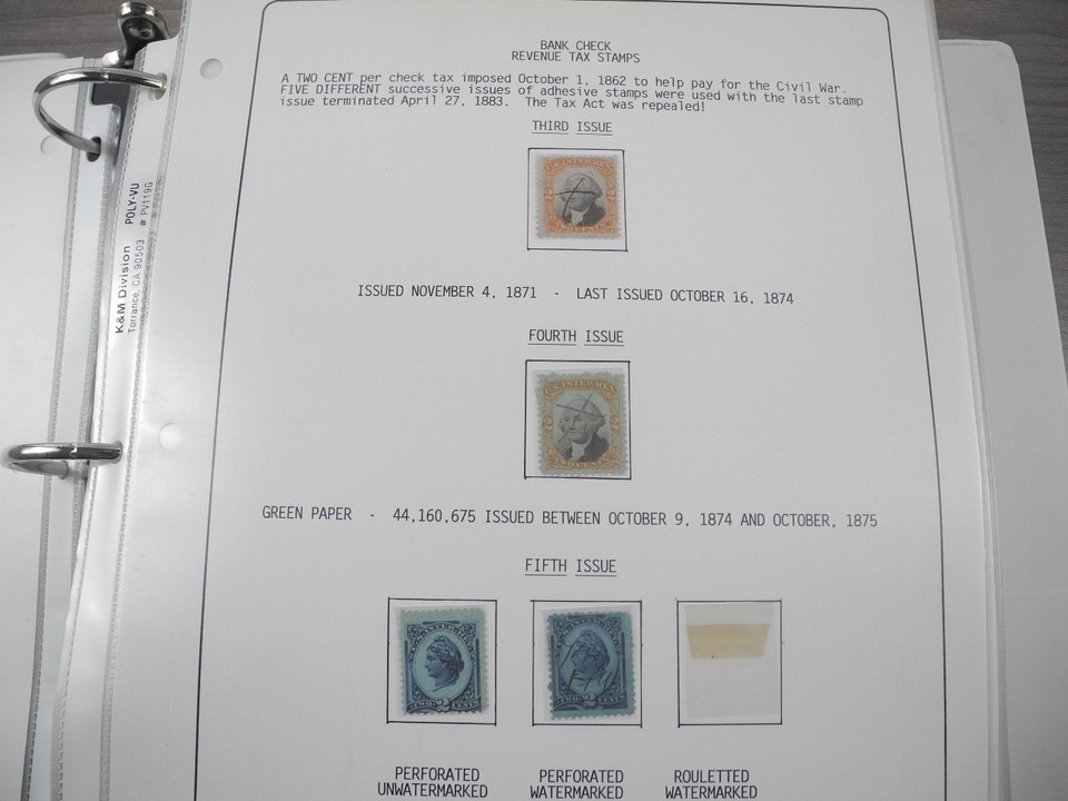 US, Revenue Stamped paper, Wonderful Collection mounted on pages | eBay
