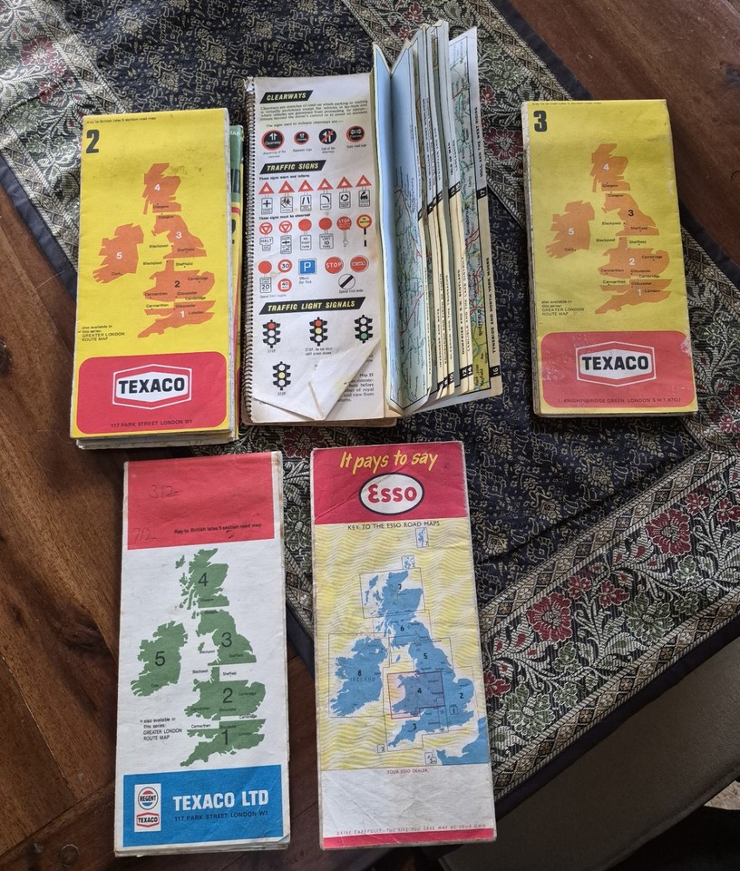 Vintage Texaco, Esso & Regent UK Road Maps x 5 | eBay UK