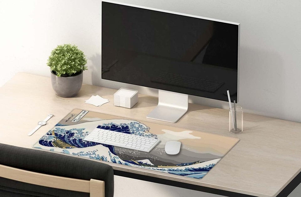 90x40cm Anti-Slip Extra Large Gaming Mouse Mat Desk PC Laptop Keyboard ...