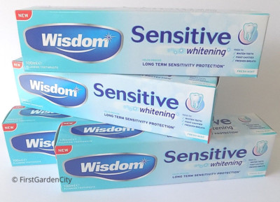 4 Tubes of Wisdom Sensitive Whitening Toothpaste 100ml size - Free Post ...