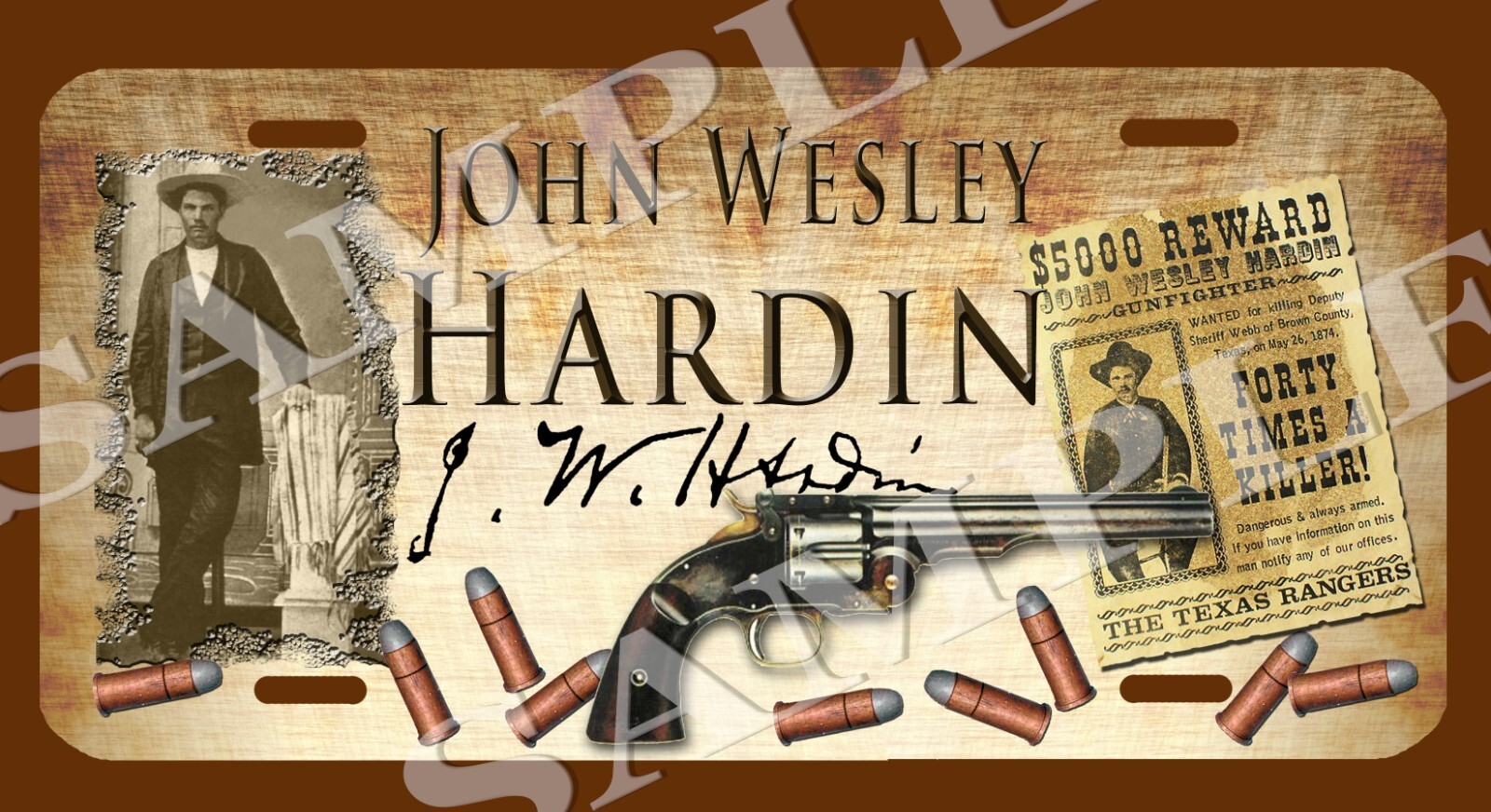 John Wesley Legends of the American Wild West Themed vehicle license ...