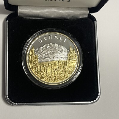 Alaska Mount McKinley Denali Gold Gilded Coin 1 Troy Oz .999 Fine ...