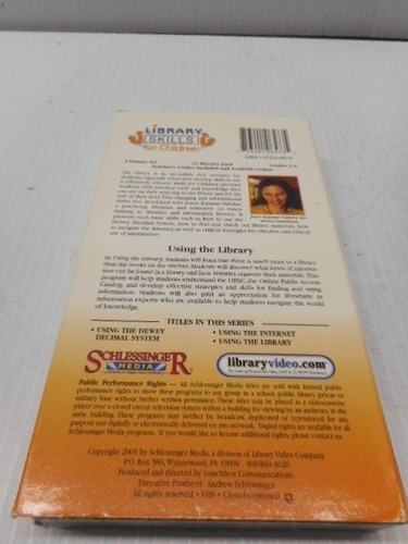 Schlessinger Media Library Skills For Children Using The Library VHS ...