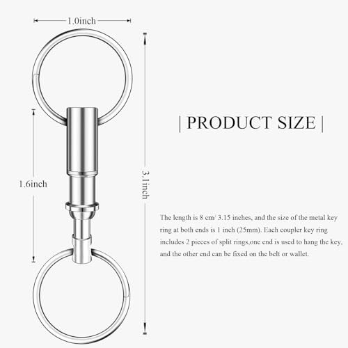 Quick Release Keychain, Detachable Pull Apart Key Rings Keychains Snap ...