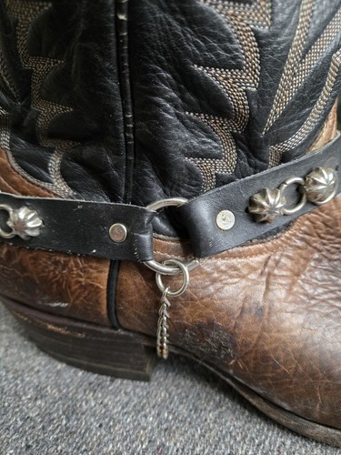 Vtg Tony Lama Cowboy Boots Size 12 S #6171 Black And Brown With ...