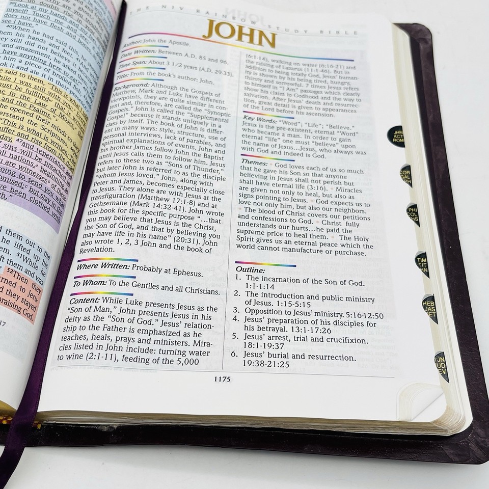 NIV Rainbow Study Bible New International Version Please Read | eBay