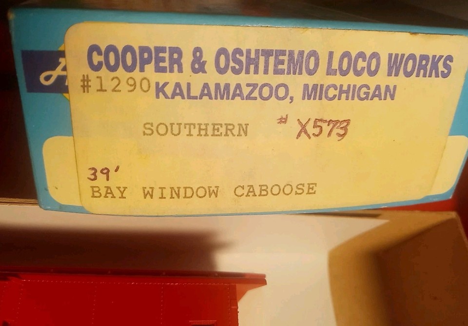 Southern Bay Window Caboose Cooper Oshtemo X573 Rare Athearn Kit HO RED ...