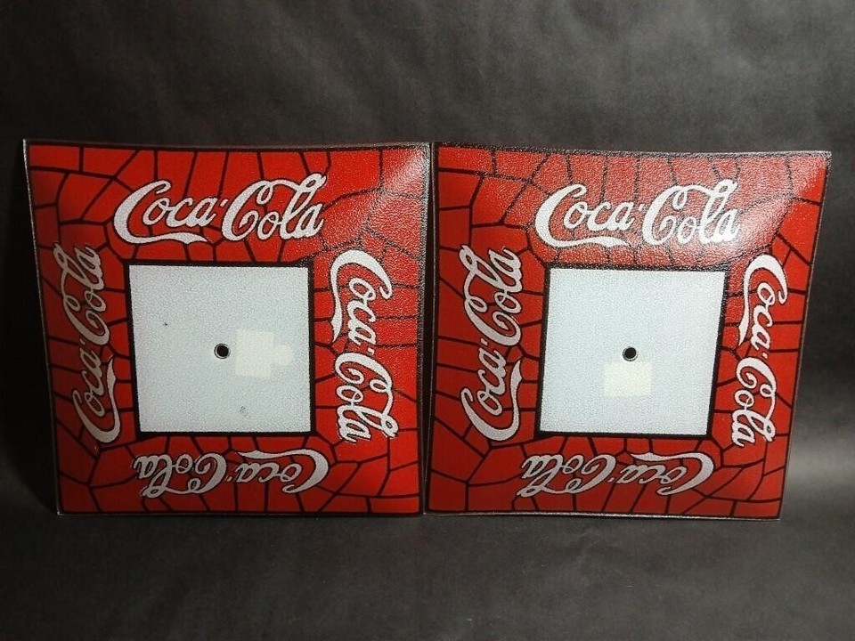 Vintage Coca-Cola Glass Ceiling Light Shade Square Tiffany Stained ...