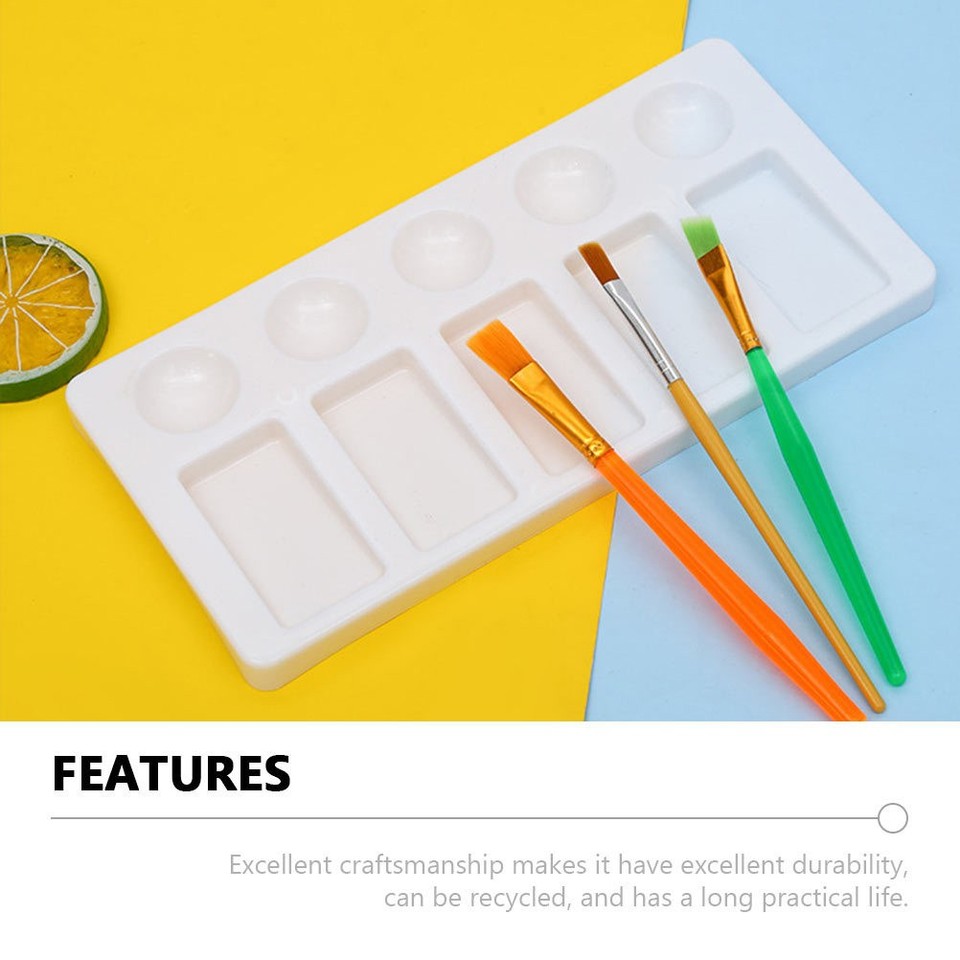 3 Pcs Rectangular Tray Color Mixing Palette Set Paint Plastic Dish ...