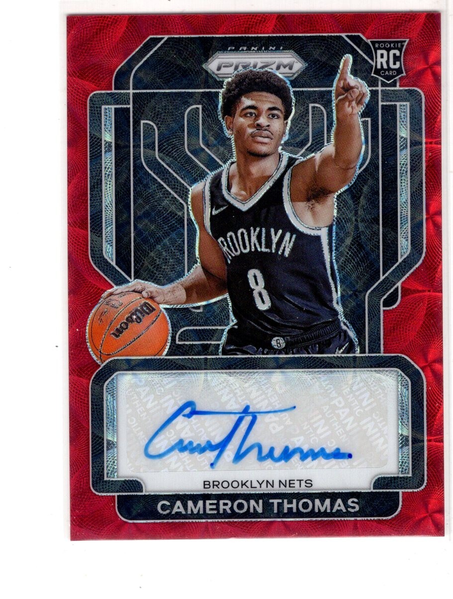 2021-22 PANINI PRIZM Rookie Signatures Cameron Thomas Auto Red Choice ...