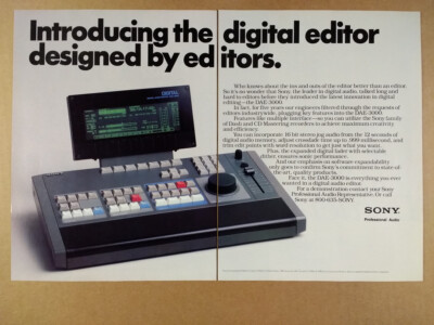 1988 Sony DAE-3000 Digital Audio Editor vintage print Ad | eBay