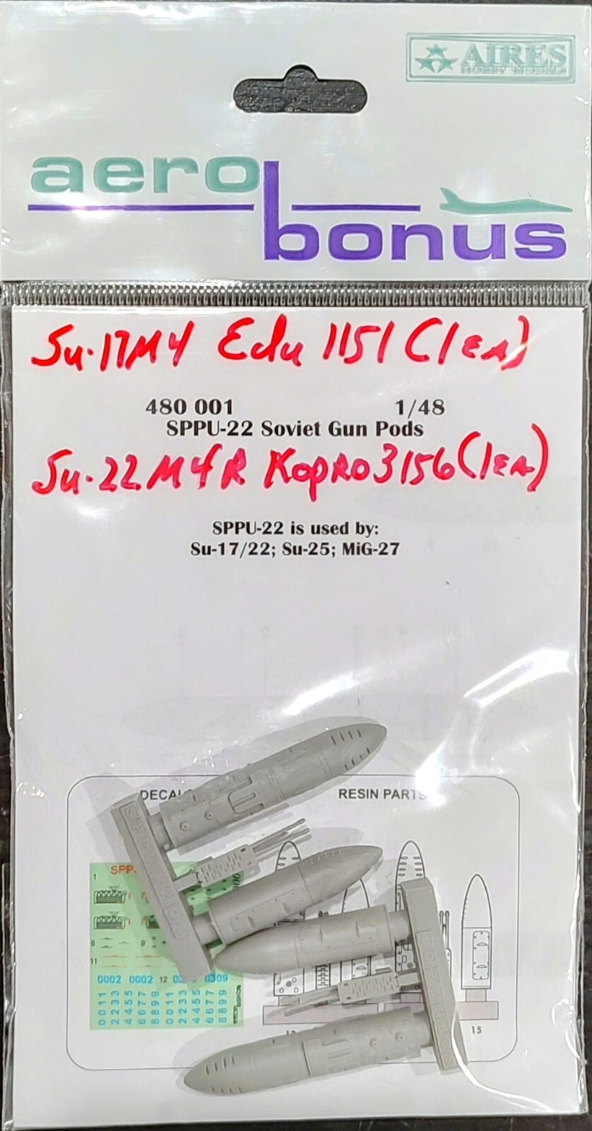 AeroBonus 1/48 SPPU-22 Soviet Gun Pods | eBay