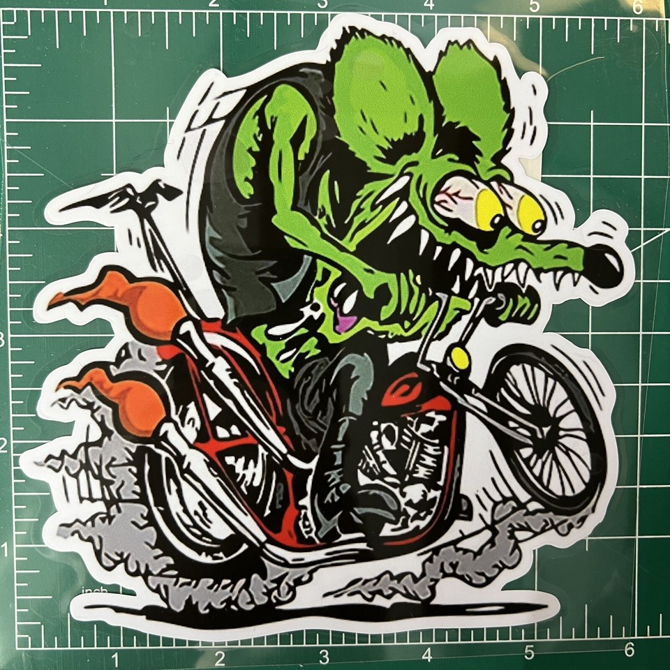🔥LG Rat Fink Mouse Ed Big Daddy Roth Hot Rod Art Vinyl Decal Sticker ...