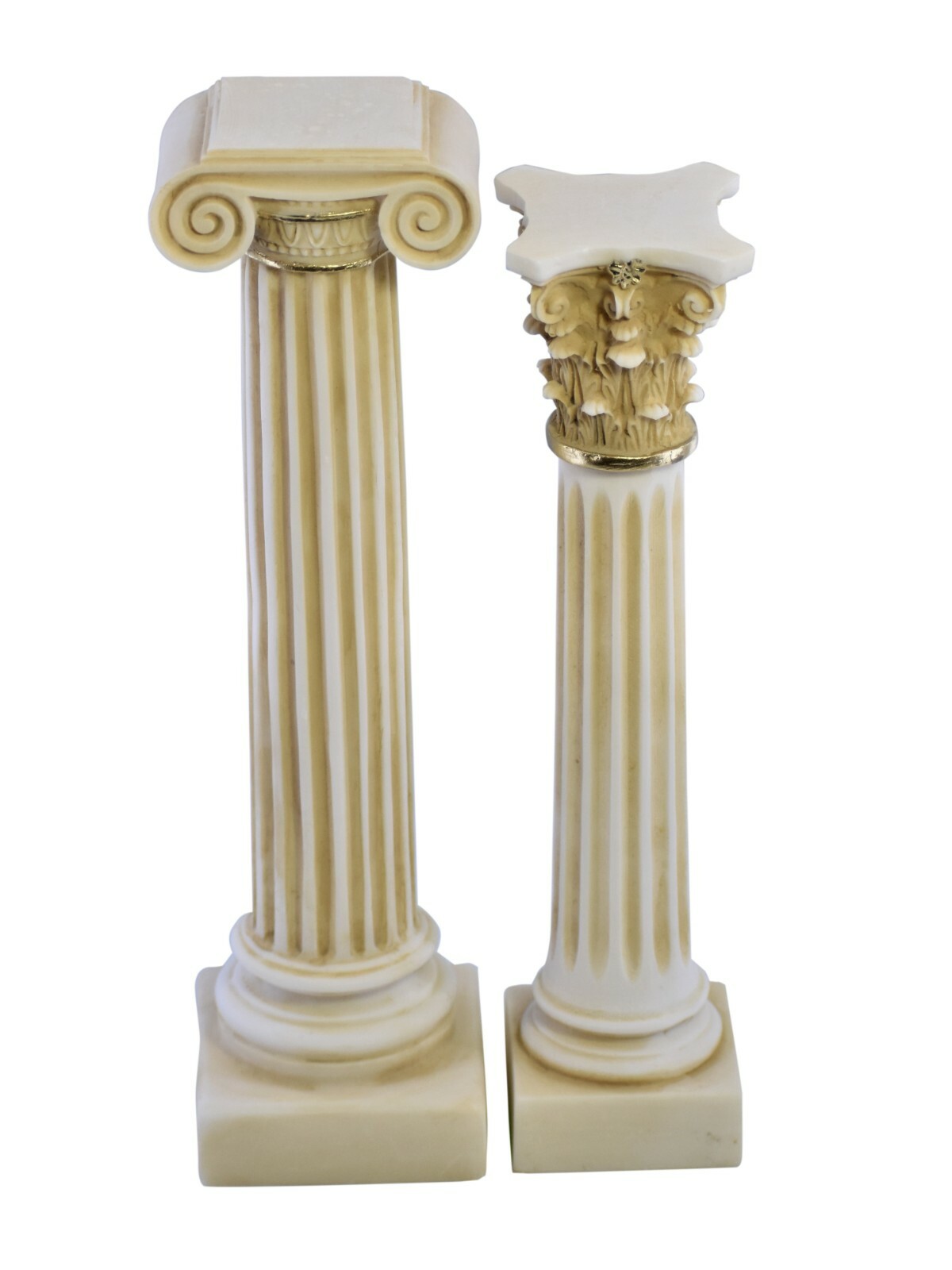 Set 2 Greek Columns Ionic & Corinthian style Pillar Pedestal Decor ...
