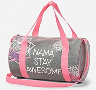 NWT Justice Nama Stay Awesome Girl GreyKnit Fabric Duffle Duffel Bag ...