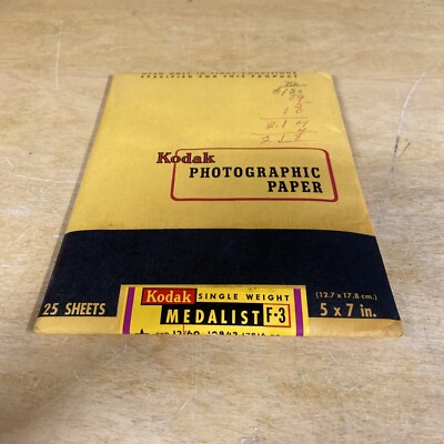 Vintage Kodak photo paper Medalist F-3 single weight 25 sheets unopened ...