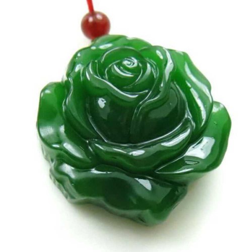 Exquisite Natural Green jade chalcedony Flower pendant Zodiac Pendants ...