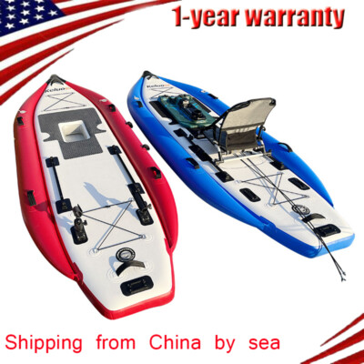 Fishing Inflatable Kayak w/ Foot Pedal,Oar PVC Water Bike Adjustable ...