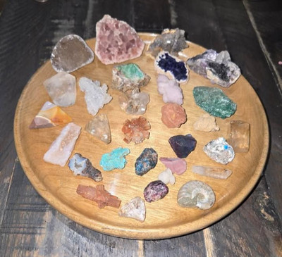 30 pc Mixed Mini Mineral Crystal Flat/Lot - Turquoise Amethyst Quartz ...