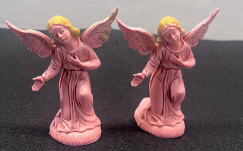 Nativity Set Angels Figures Made In Italy Plastic Pink - Set of 2 | eBay