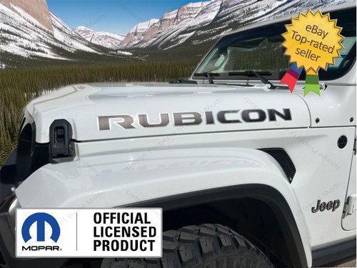 (2x) Jeep RUBICON Hood Vinyl Decals Graphics Stickers JL Black Silver ...