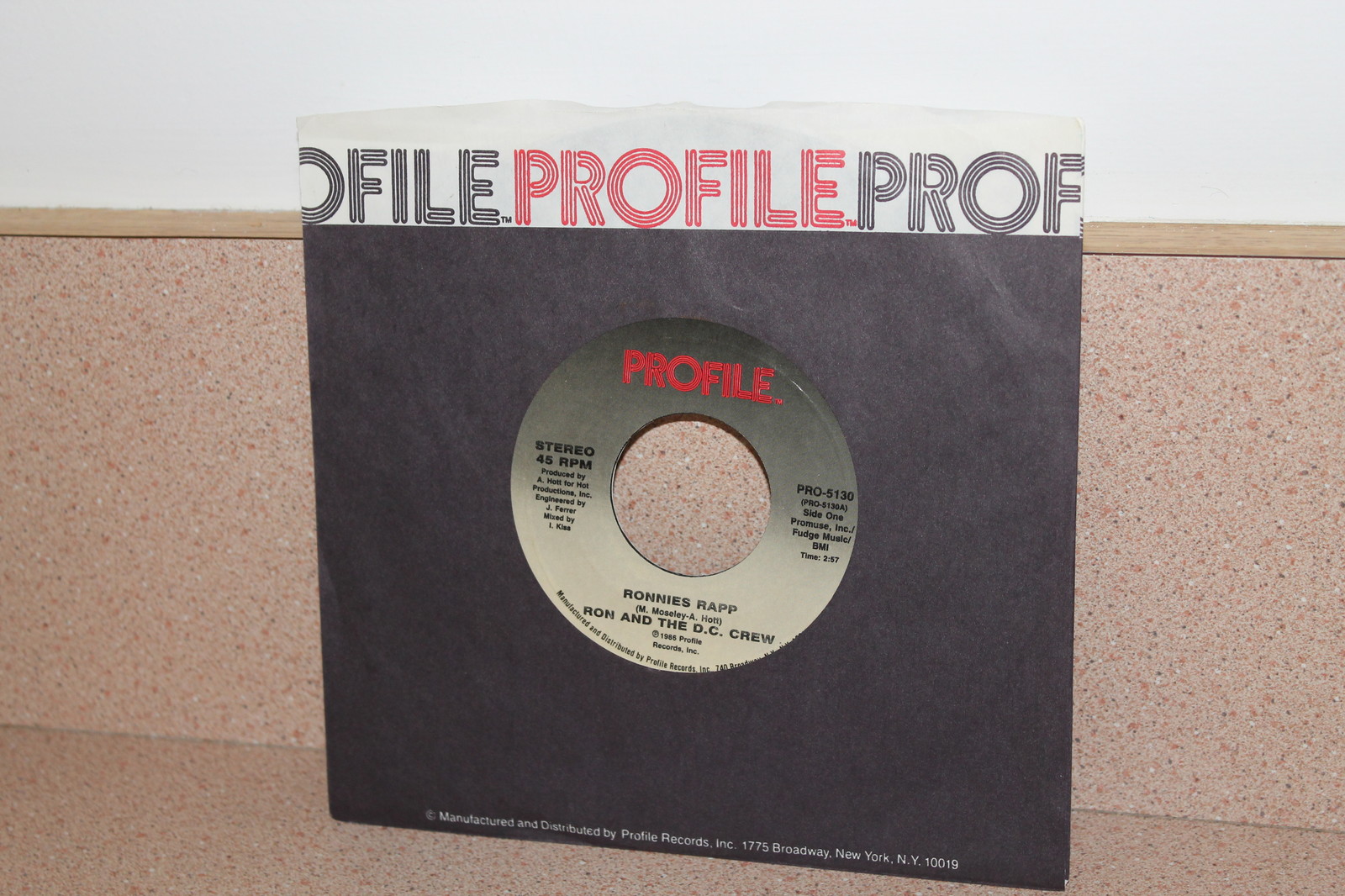 Ron and the DC Crew Ronnies Rapp 7" vinyl Proifle original outer sleeve ...