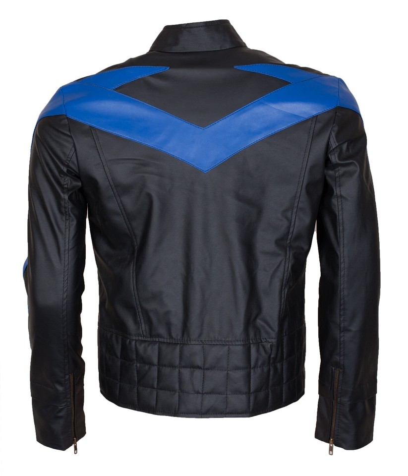 Nightwing Costume Jacket In Black Faux Leather Halloween Cosplay ...