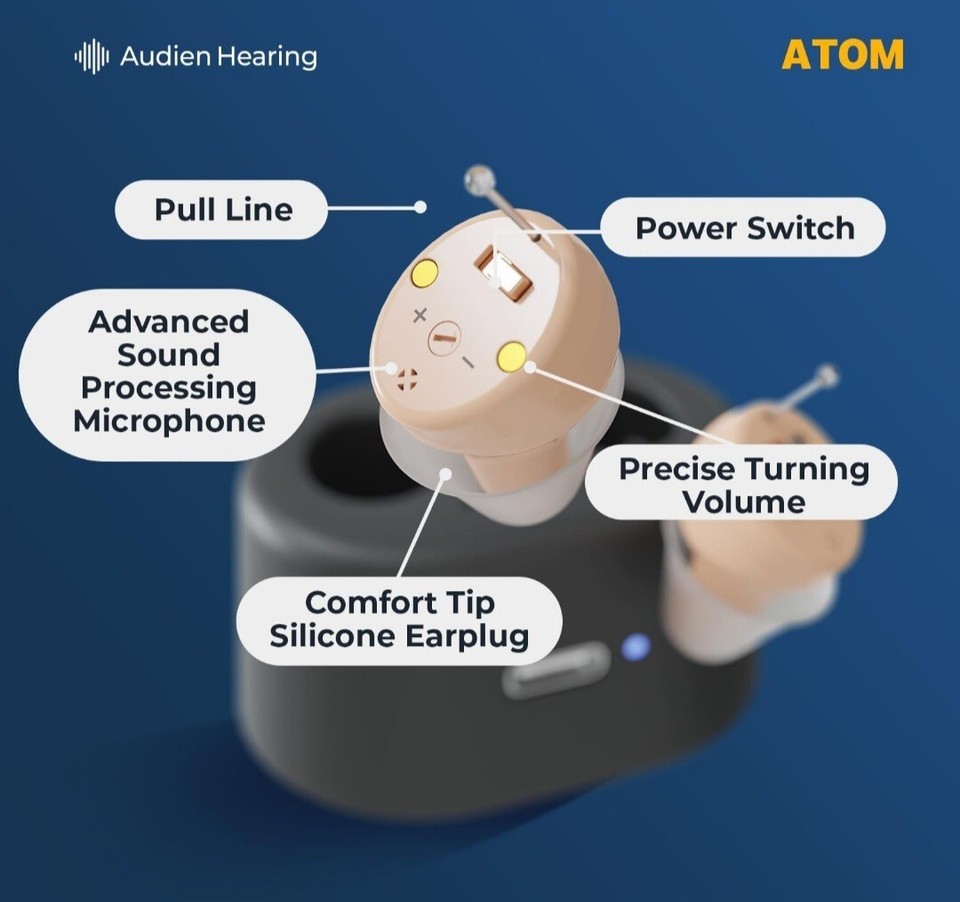 Audien ATOM Rechargeable Hearing Amplifier to Aid and Assist Hearing Premium | eBay