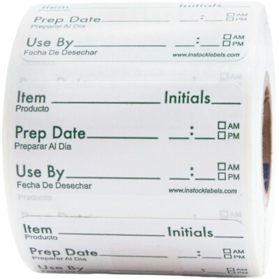 Removable Shelf Life Use By Food Rotation Labels | 1 x 2" Inch | 500 ...