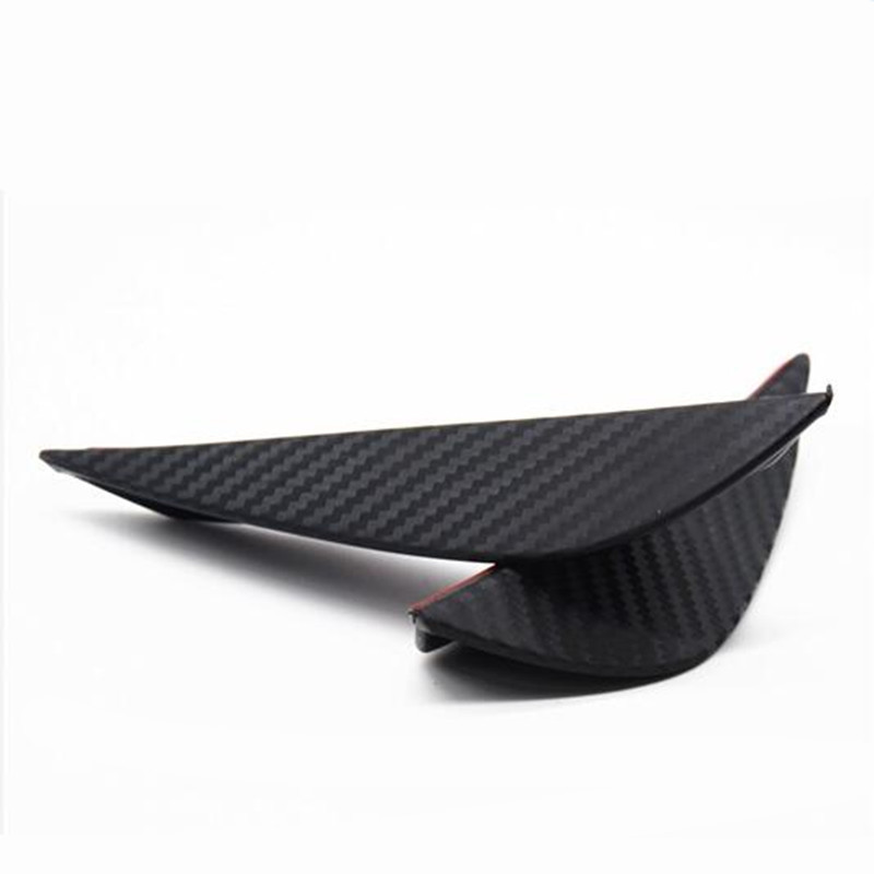 4x Car Front Bumper Rubber Carbon Fiber Pattern Fins Lips Canards ...