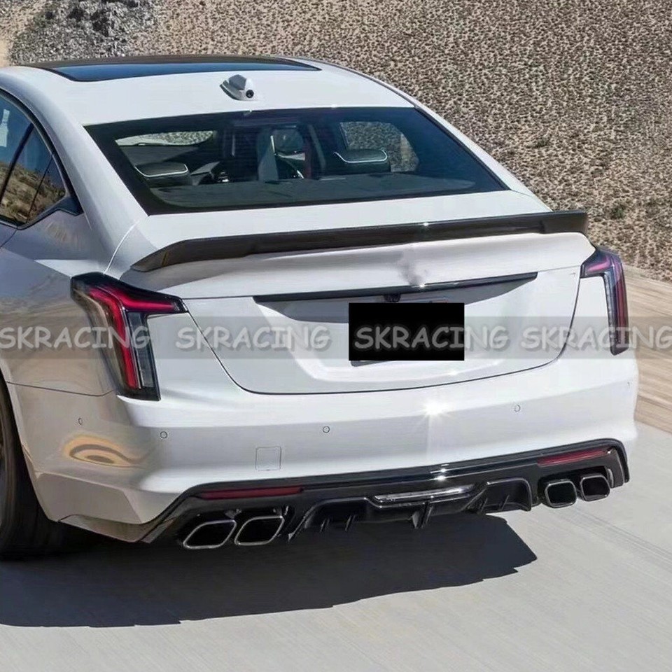 Fits For Cadillac CT4 2020-2021 Gloss Black FRP Rear Boot Spoiler Wing ...