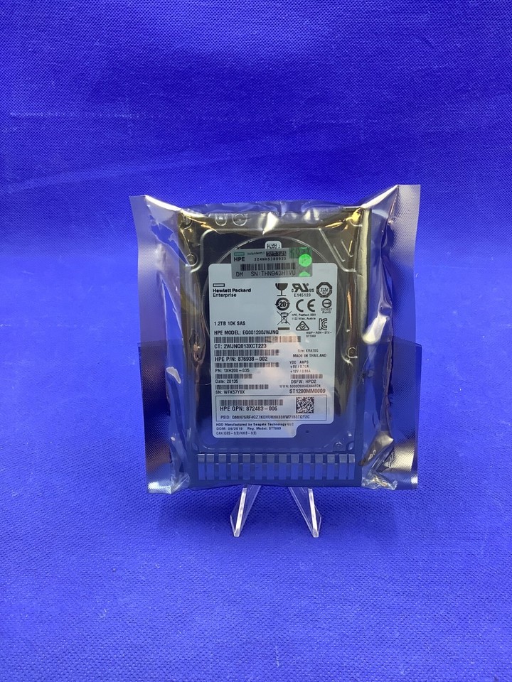 872479-B21 HPE 1.2TB SAS 12G Mission Critical 10K SFF SC HDD 872737-001 ...